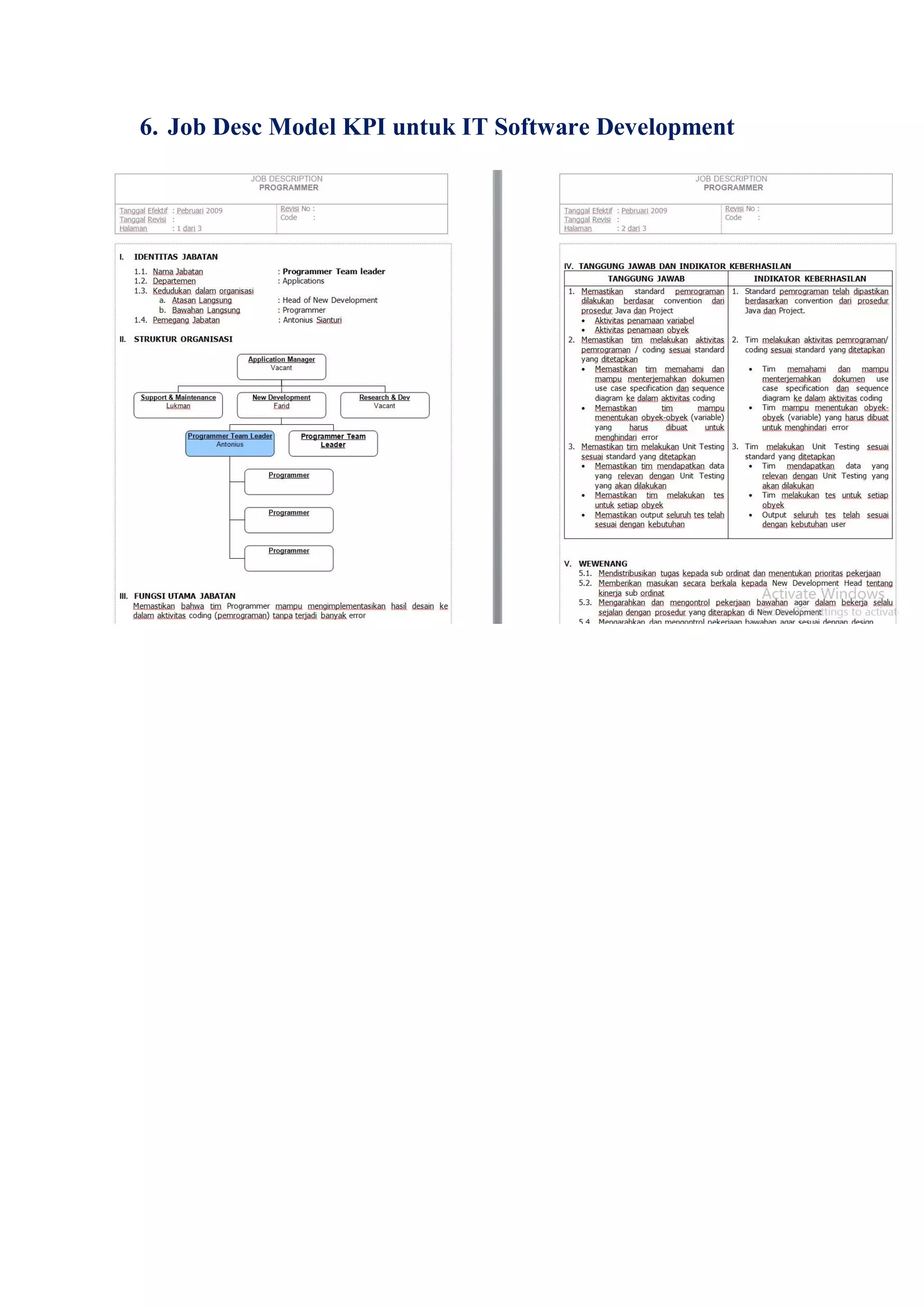 Contoh job description lengkap | PDF