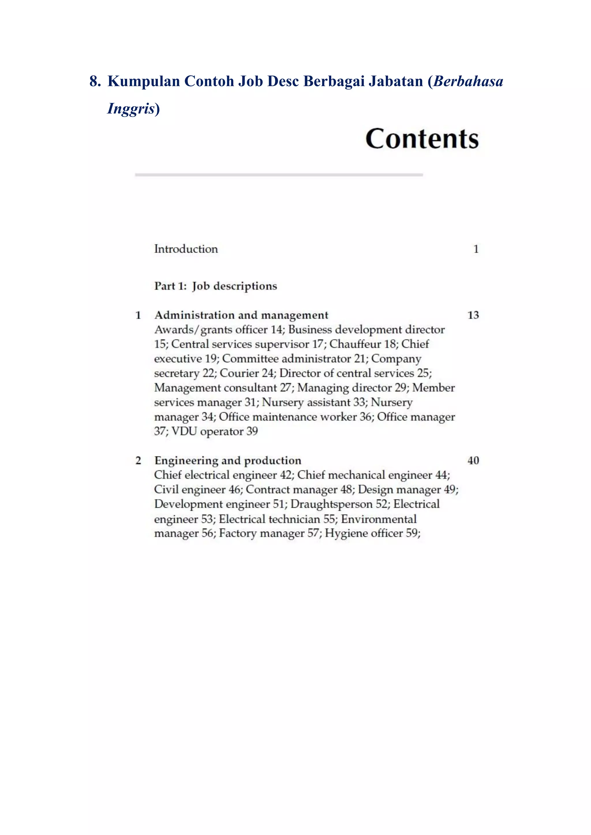 Contoh job description lengkap | PDF