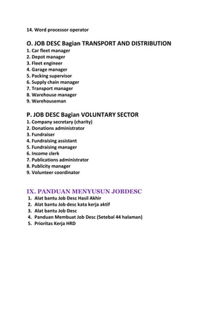 Contoh job description lengkap | PDF