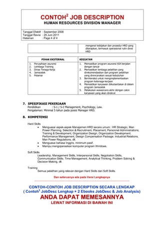 Contoh/Template JOB DESC dalam Perusahaan | PDF