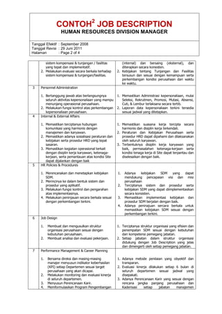 Contoh/Template JOB DESC dalam Perusahaan | PDF