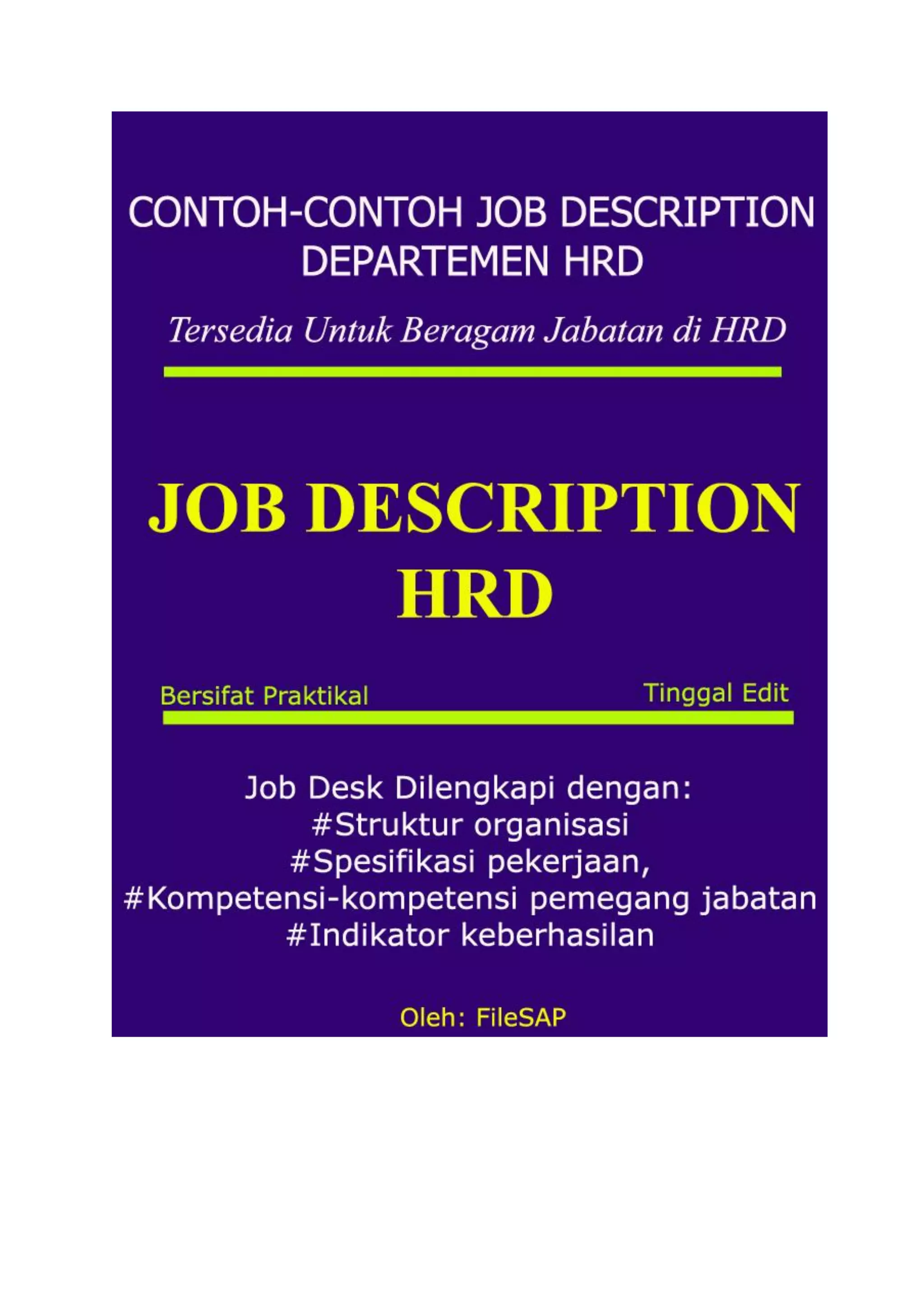 Contoh job desk hrd | PDF