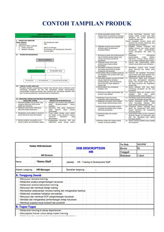Contoh job desk hrd | PDF