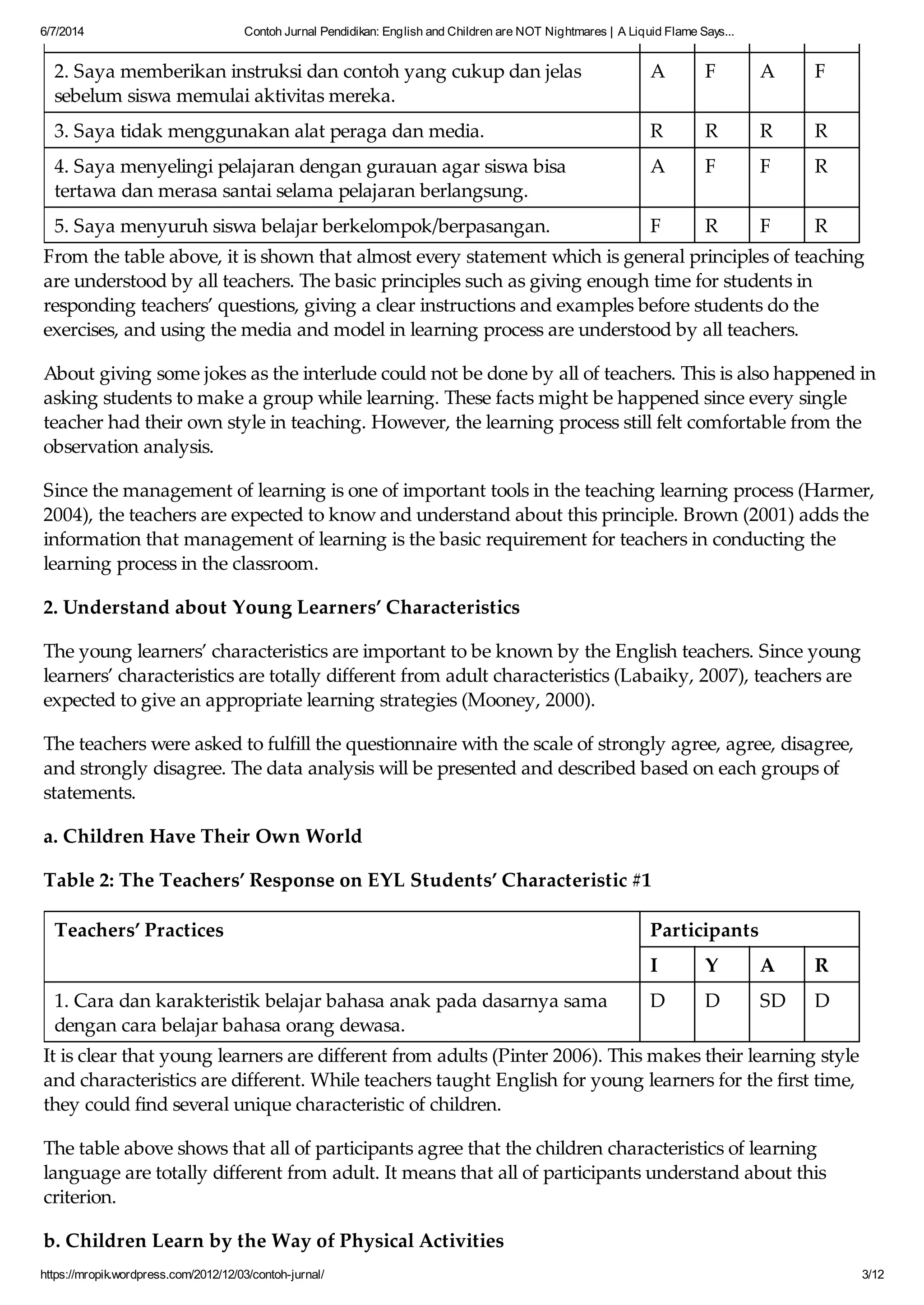 Contoh jurnal pendidikan english and children are not nightmares a ...