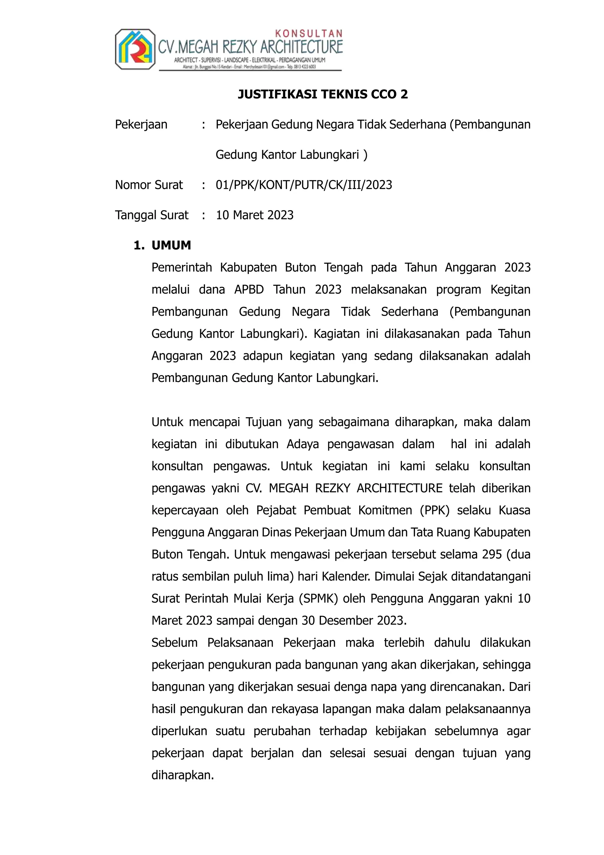 Contoh Justifikasi Pembangunan gedung perkantoran.docx