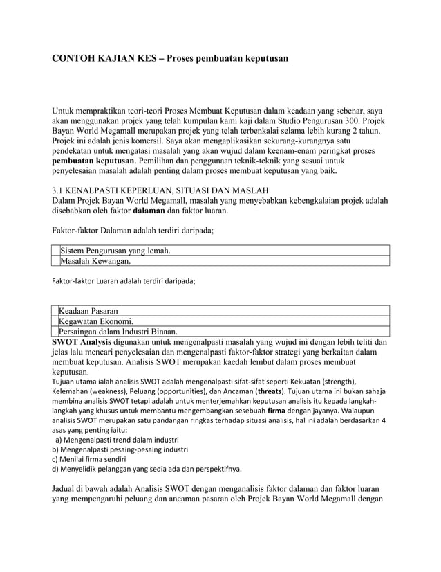 Contoh kajian kes | DOC