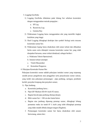 Contoh kak pembangunan sumur pantau | PDF