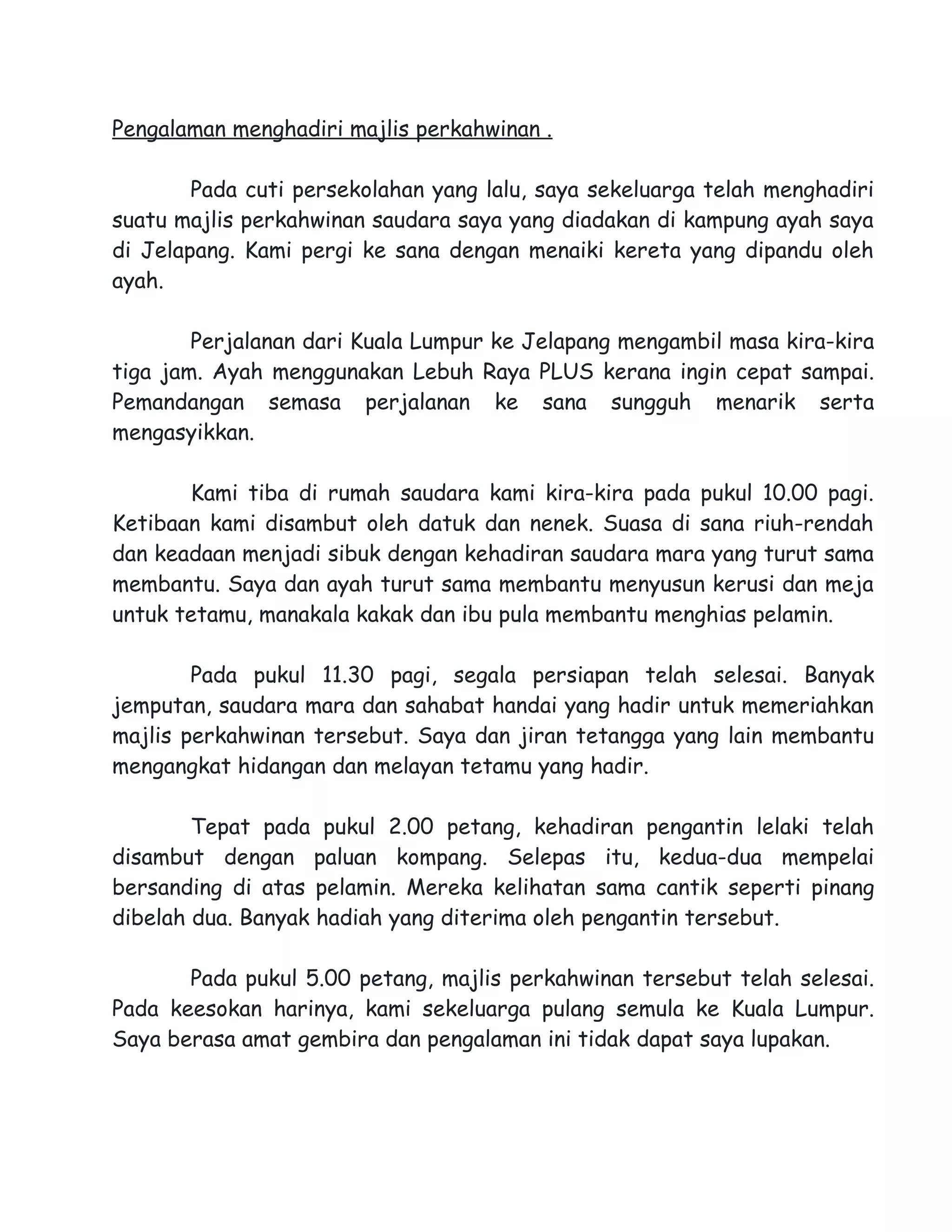 Contoh karangan bm | DOC