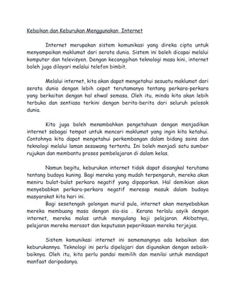 Contoh karangan bm | DOC