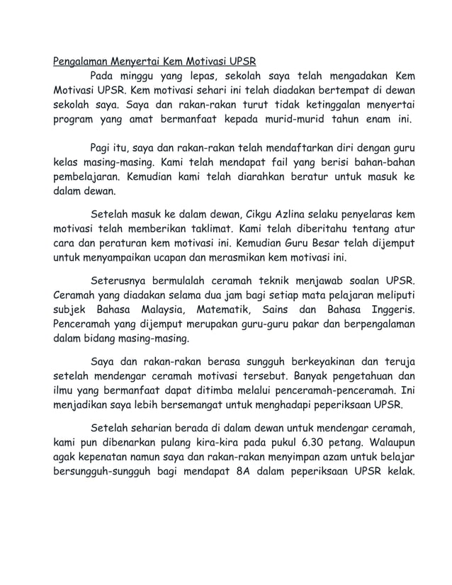 Contoh karangan bm | DOC