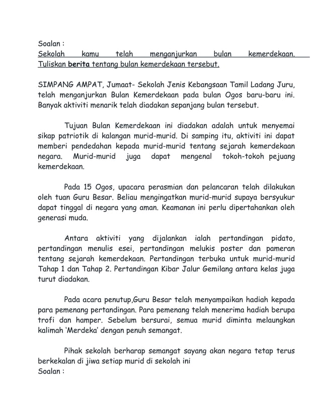 Contoh karangan bm | DOC