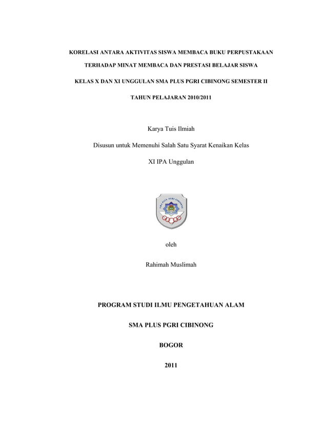 Contoh karya tulis ilmiah lengkap | PDF