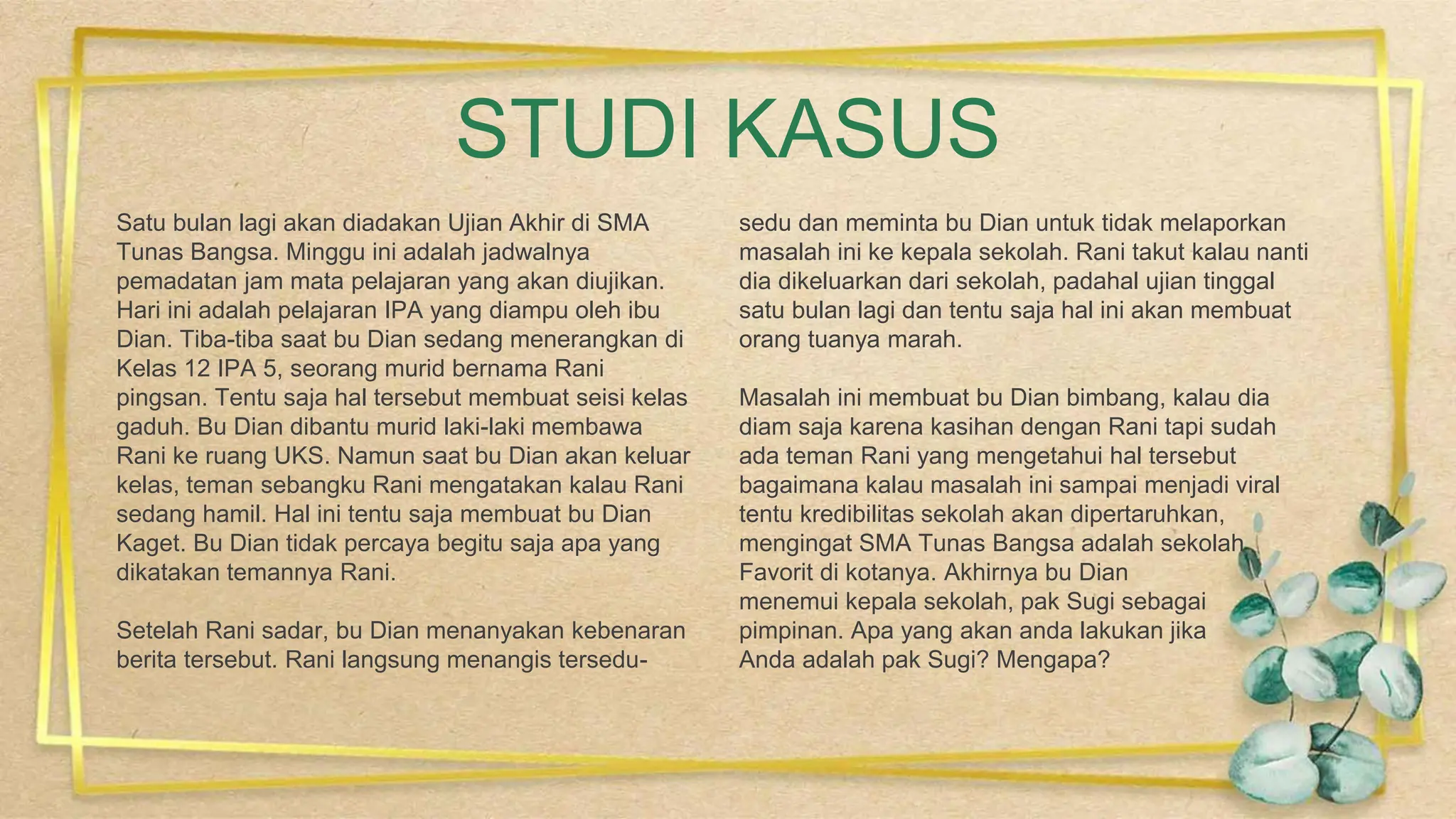 contoh kasus tentang masalah dan cara tt | PPT