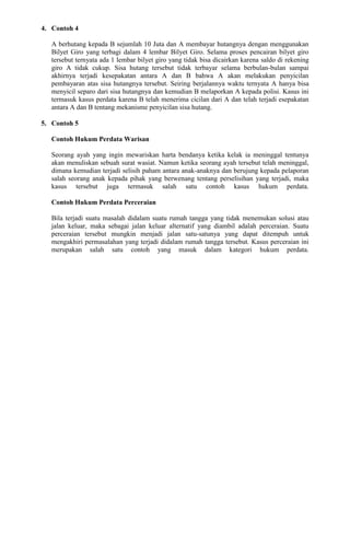 Contoh kasus kasus perdata | DOCX