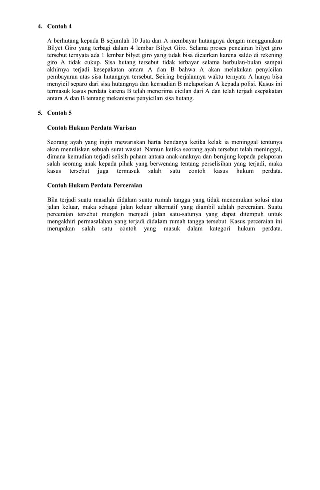 Contoh kasus kasus perdata | PDF