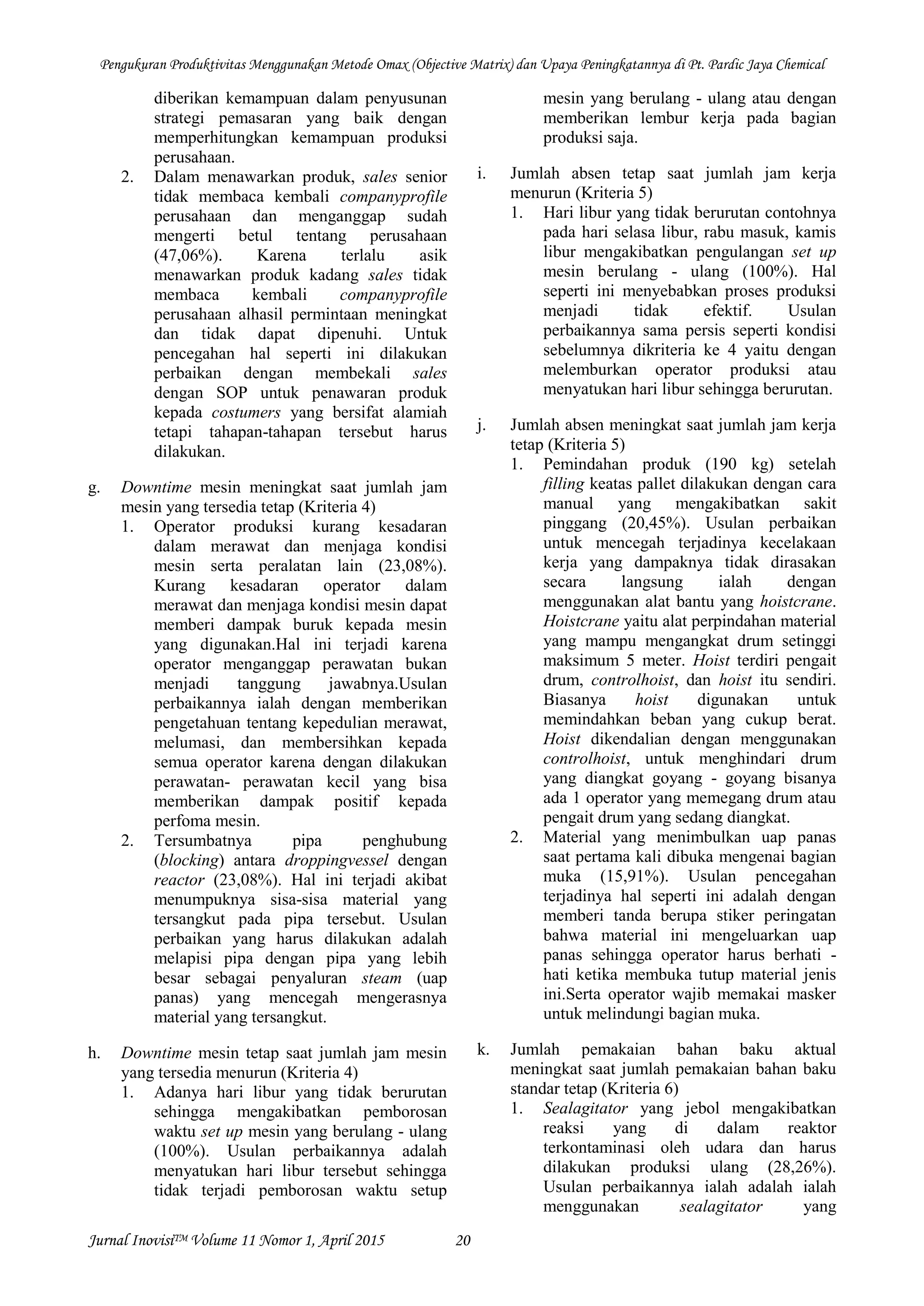 Studi Kasus (Artikel Ilmiah): Pengukuran Produktivitas dengan Objective ...