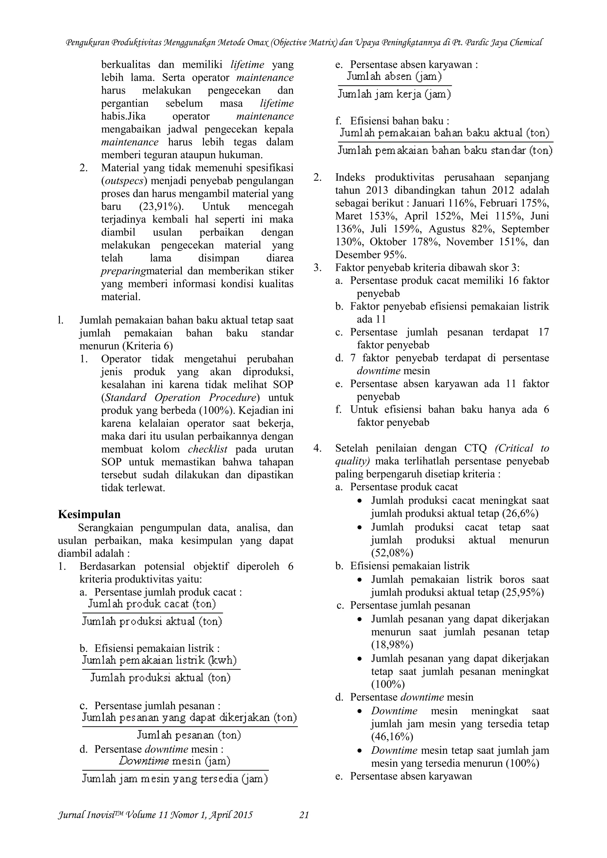 Studi Kasus (Artikel Ilmiah): Pengukuran Produktivitas dengan Objective ...
