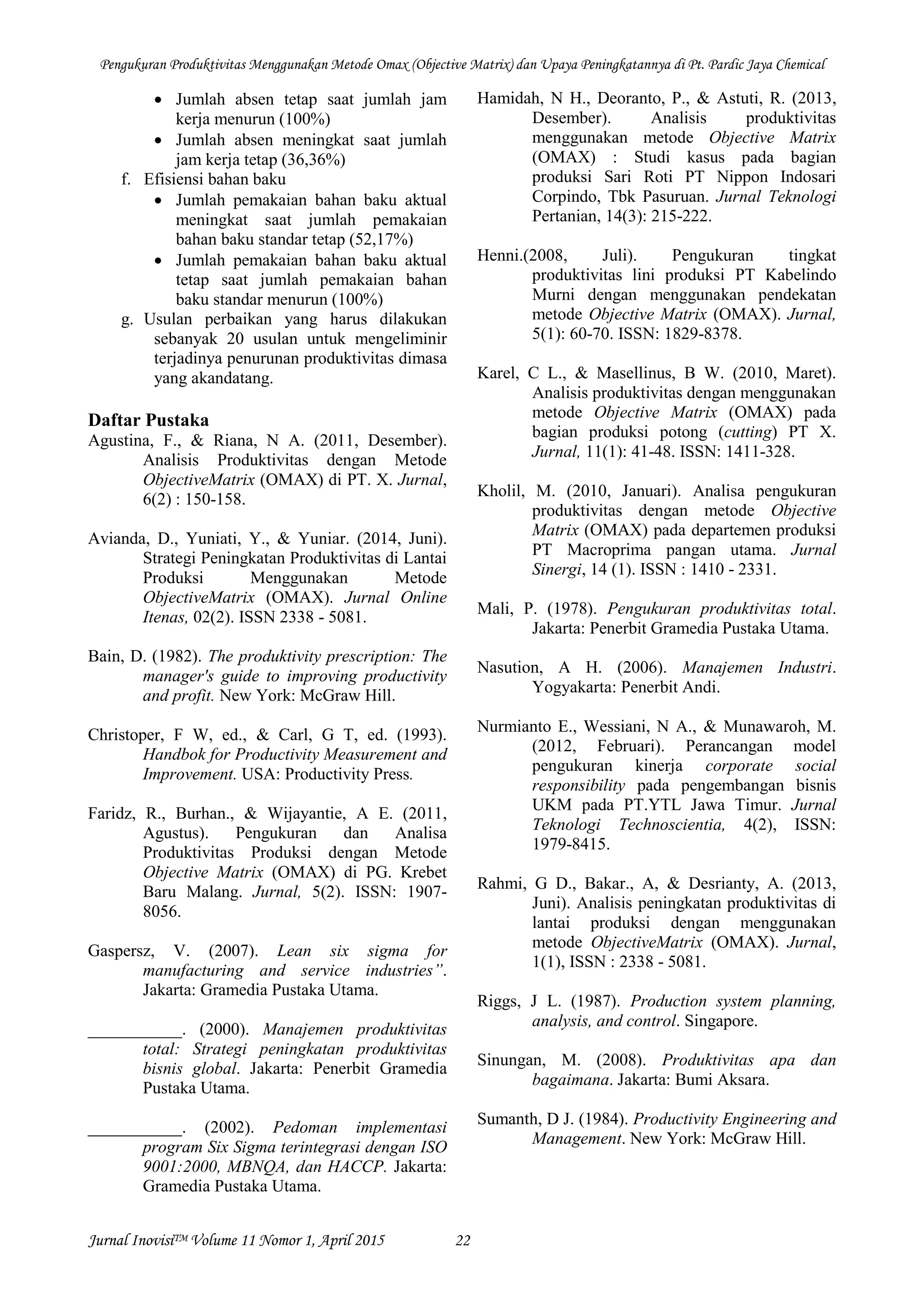 Studi Kasus (Artikel Ilmiah): Pengukuran Produktivitas dengan Objective ...