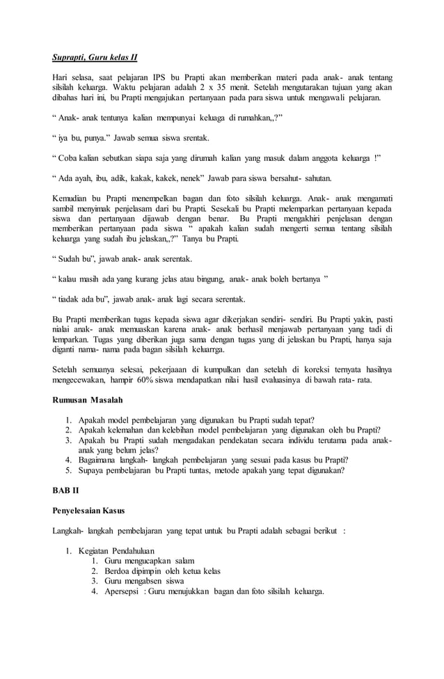 Contoh kasus tap di sd | DOCX