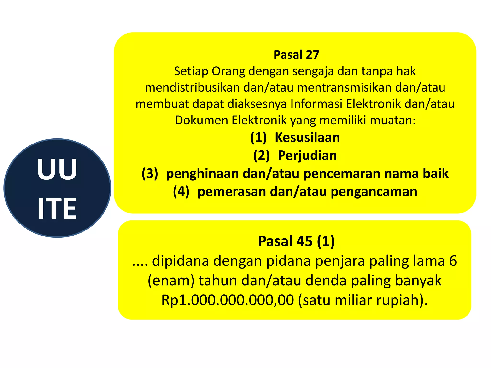 Beberapa Contoh Kasus UU Informasi dan Transaksi Elektronik (ITE) | PPTX