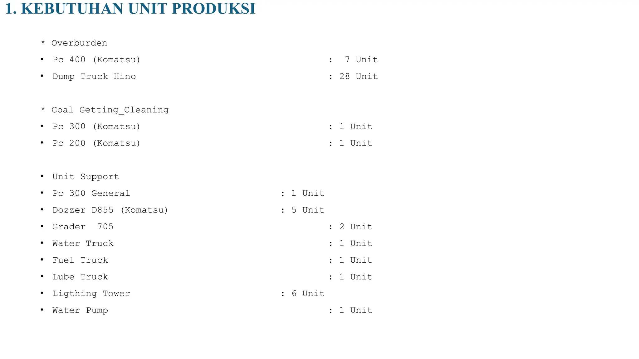 Contoh Kebutuhan Unit Produksi penambangan.pptx