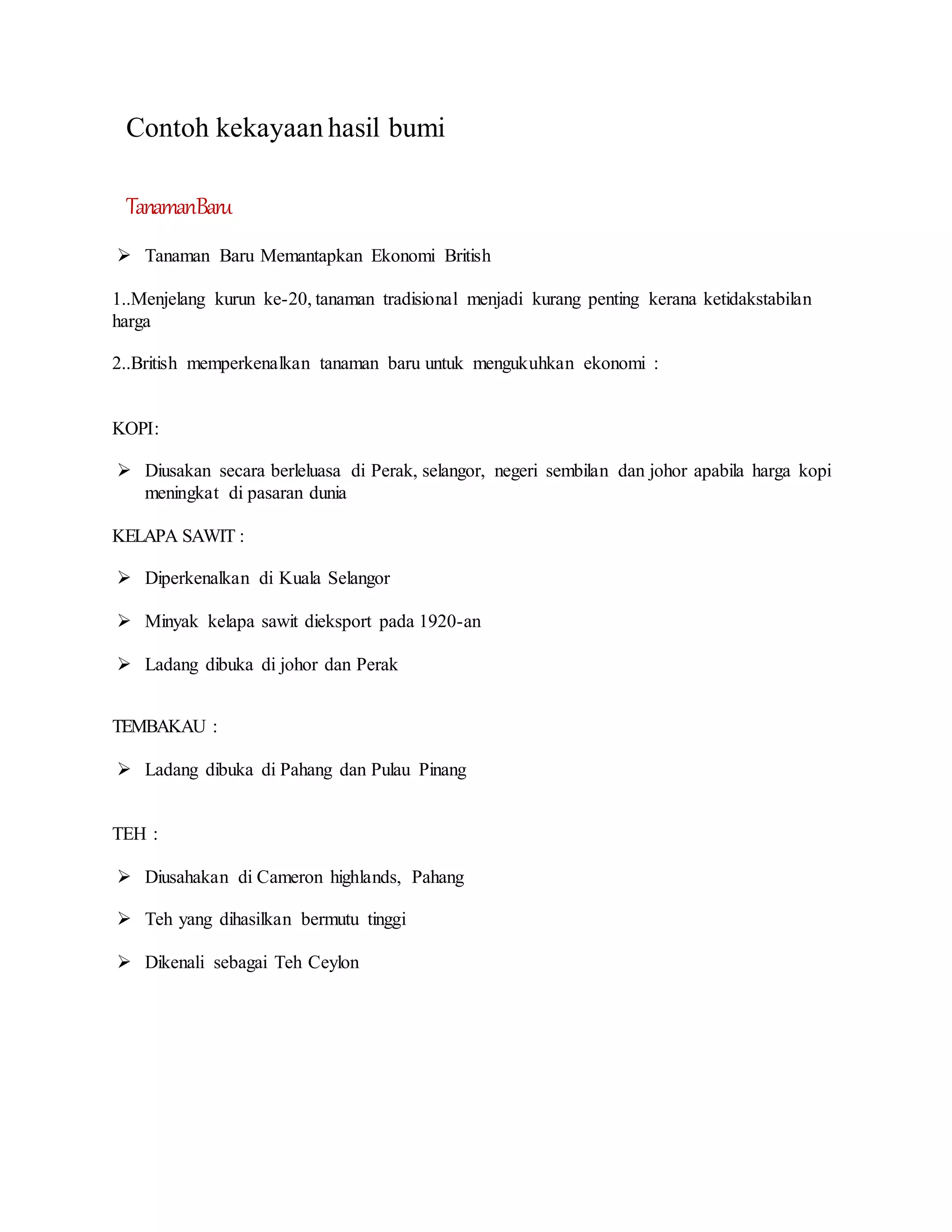 Contoh kekayaan hasil bumi | DOCX