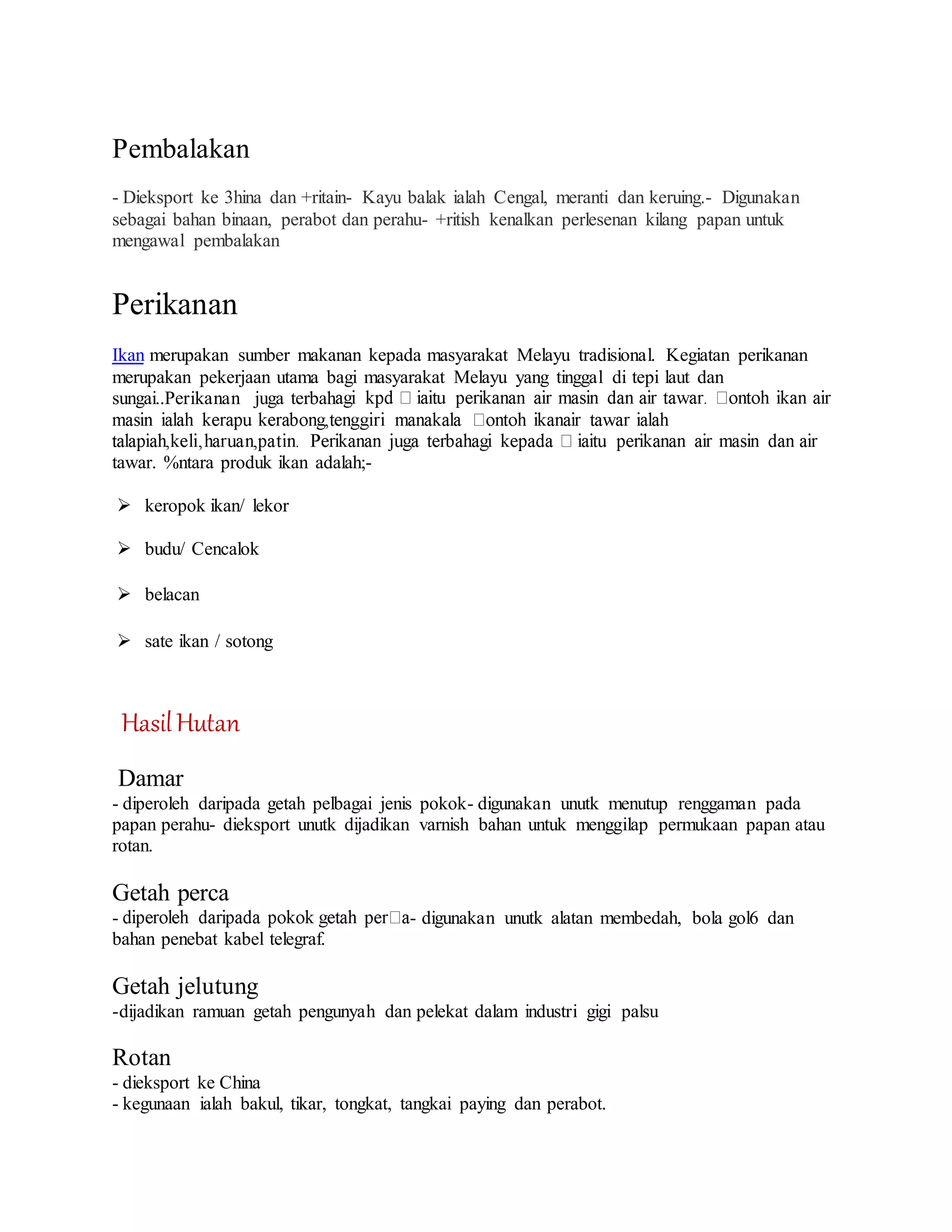 Contoh kekayaan hasil bumi | DOCX