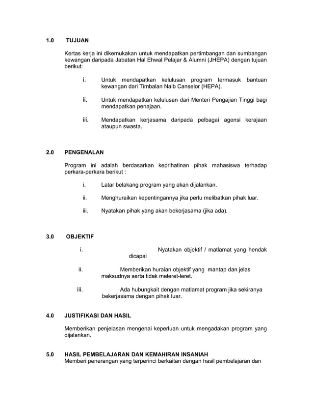 Contoh kertas kerja | PDF