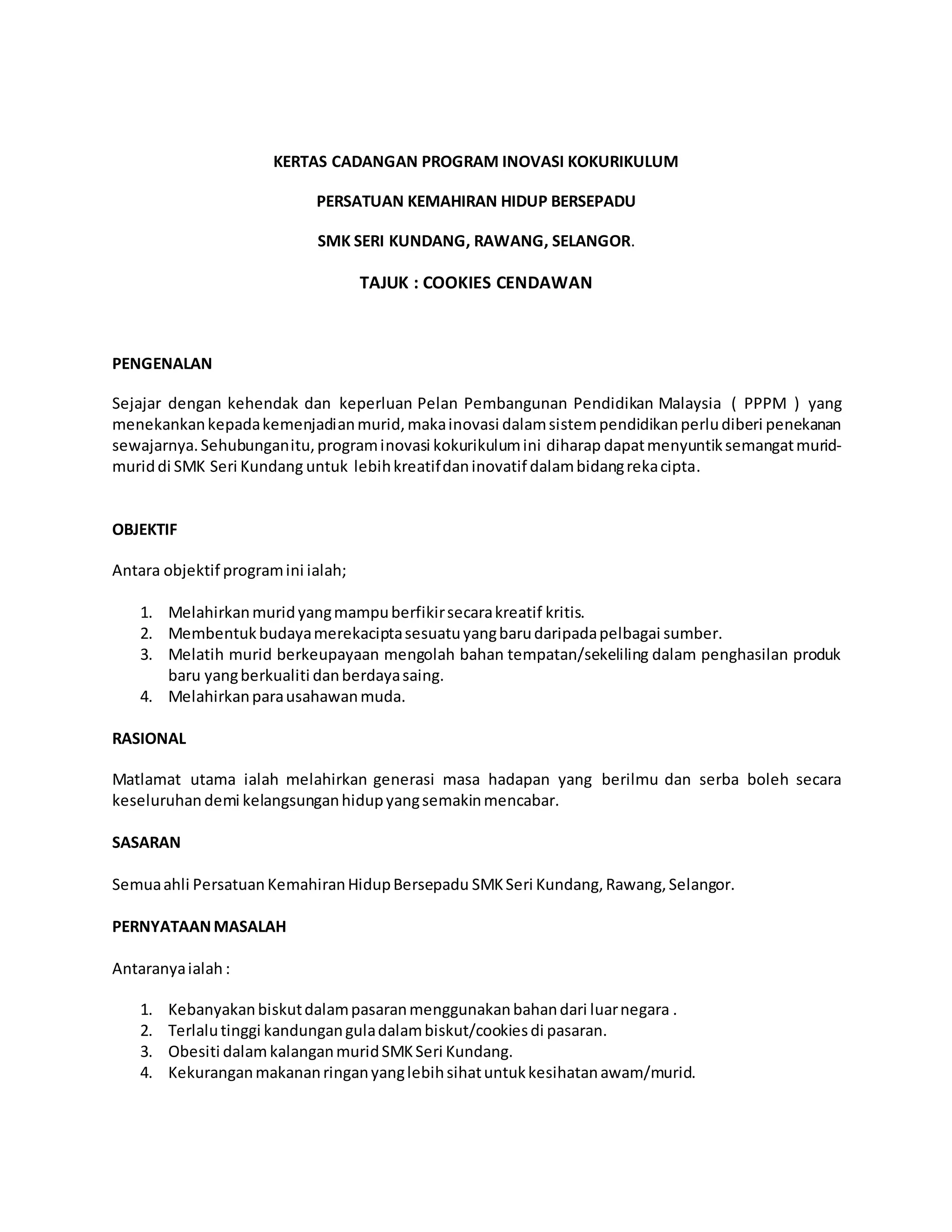 Contoh kertas kerja | DOCX