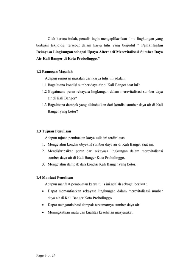 Contoh kir kali banger | PDF