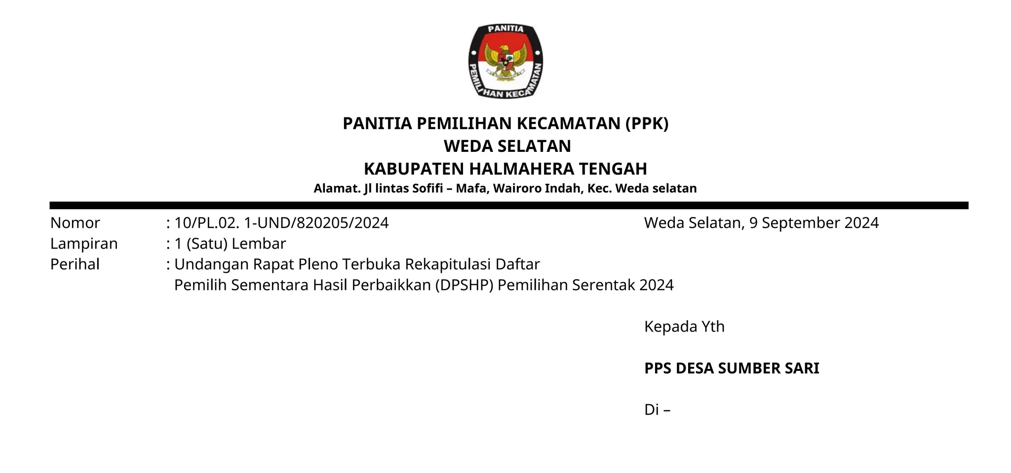 KOP SURAT UNDANGAN YNTUK KEPERLUAN ADMINISTRASIdoc | PPT