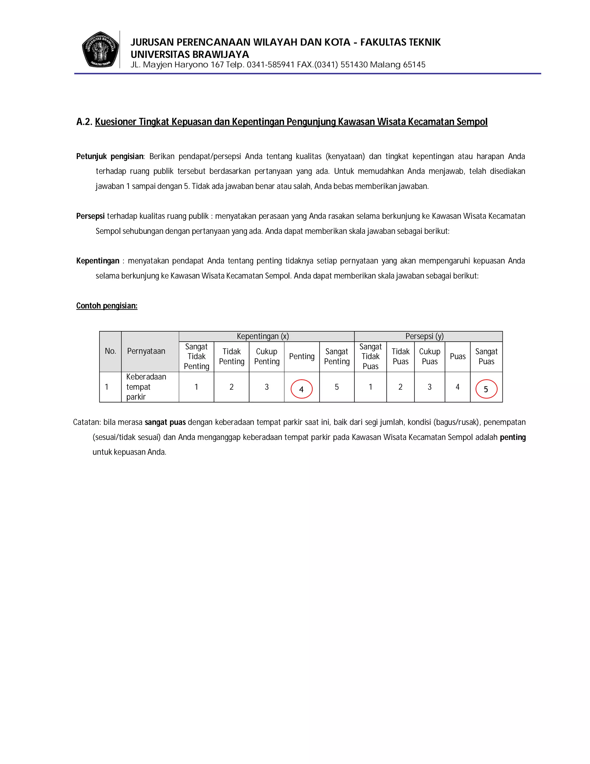Contoh Format Kuesioner Penelitian yang Profesional | PDF