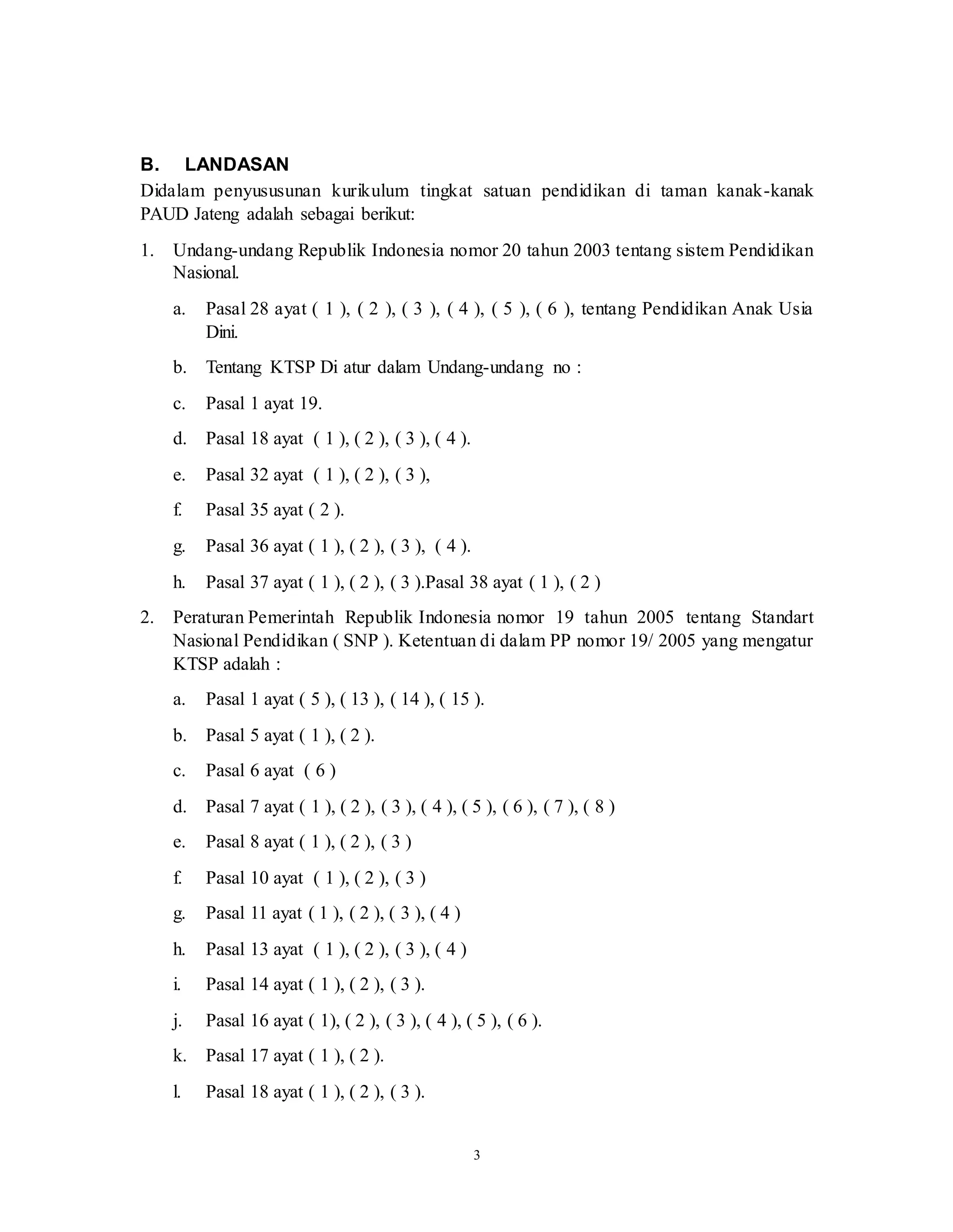 Contoh kurikulum ktsp paud 2013 | DOCX