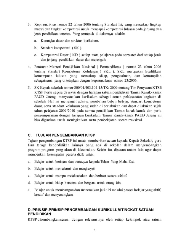 Contoh kurikulum ktsp paud 2013 | DOCX