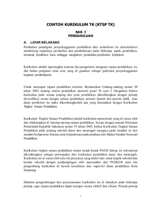 Contoh kurikulum ktsp paud 2013 | PDF