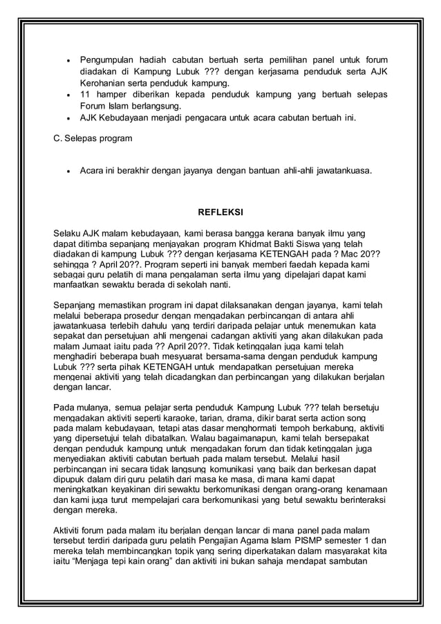 Contoh laporan ajk ko k (1) | DOCX