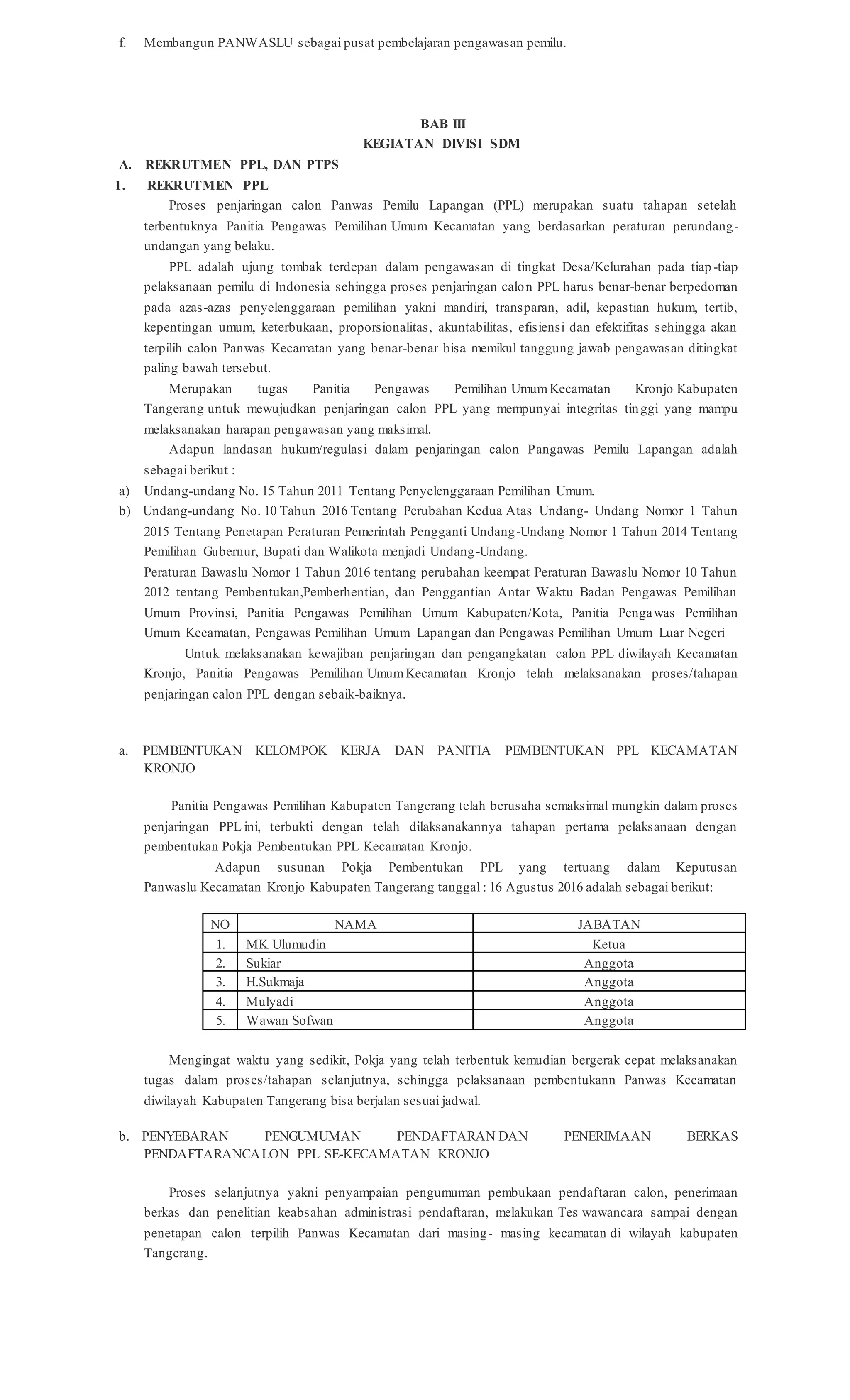 Contoh laporan akhir panwaslucam 2019 | DOCX
