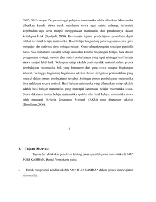 Contoh laporan hasil observasi | DOC