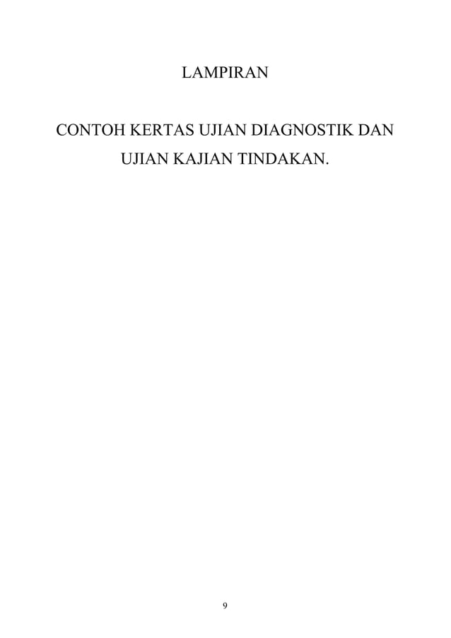 Contoh laporan kajian tindakan pemulihan | DOC