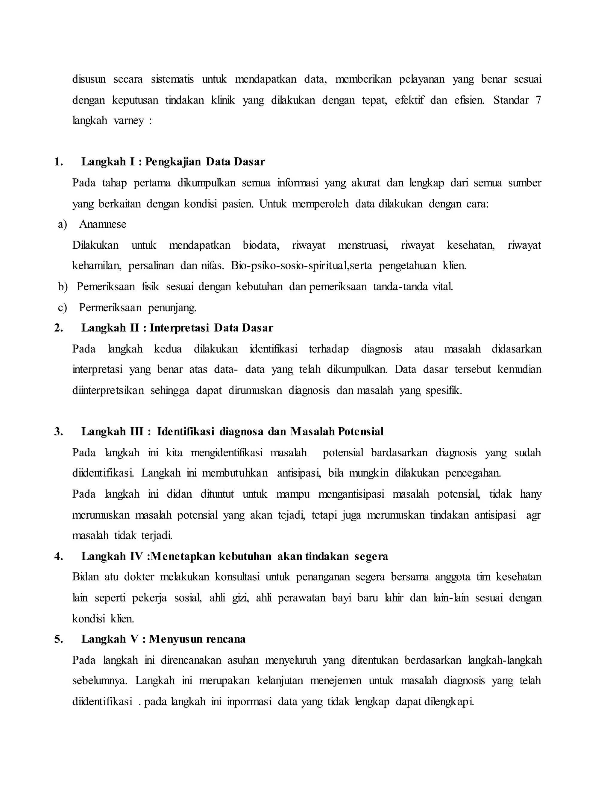 Contoh laporan kasus nifas menggunakan langkah varne1 | DOCX