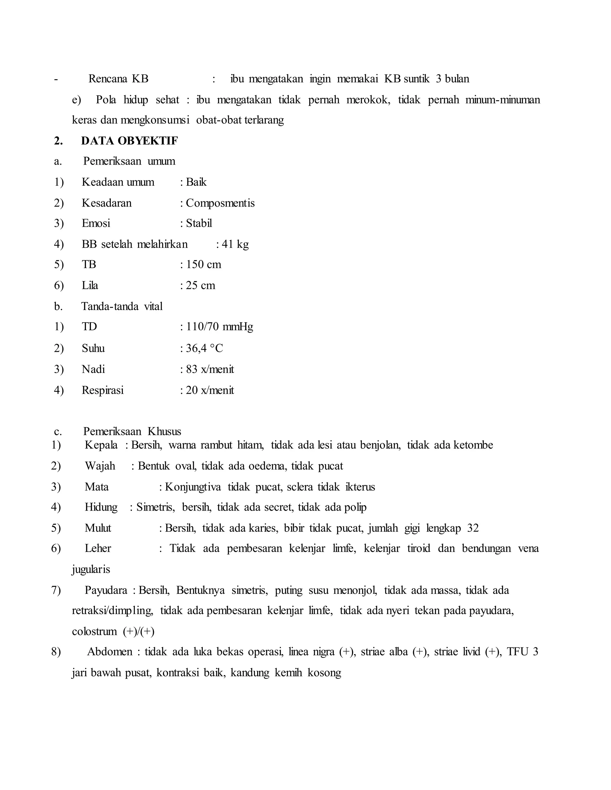 Contoh laporan kasus nifas menggunakan langkah varne1 | DOCX