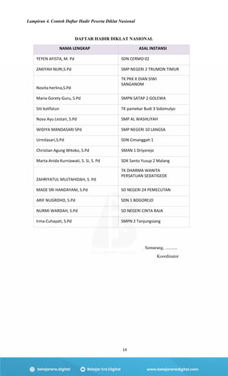 CONTOH LAPORAN KEGIATAN DIKLAT NASIONAL Kiat Mudah Membuat Media ...