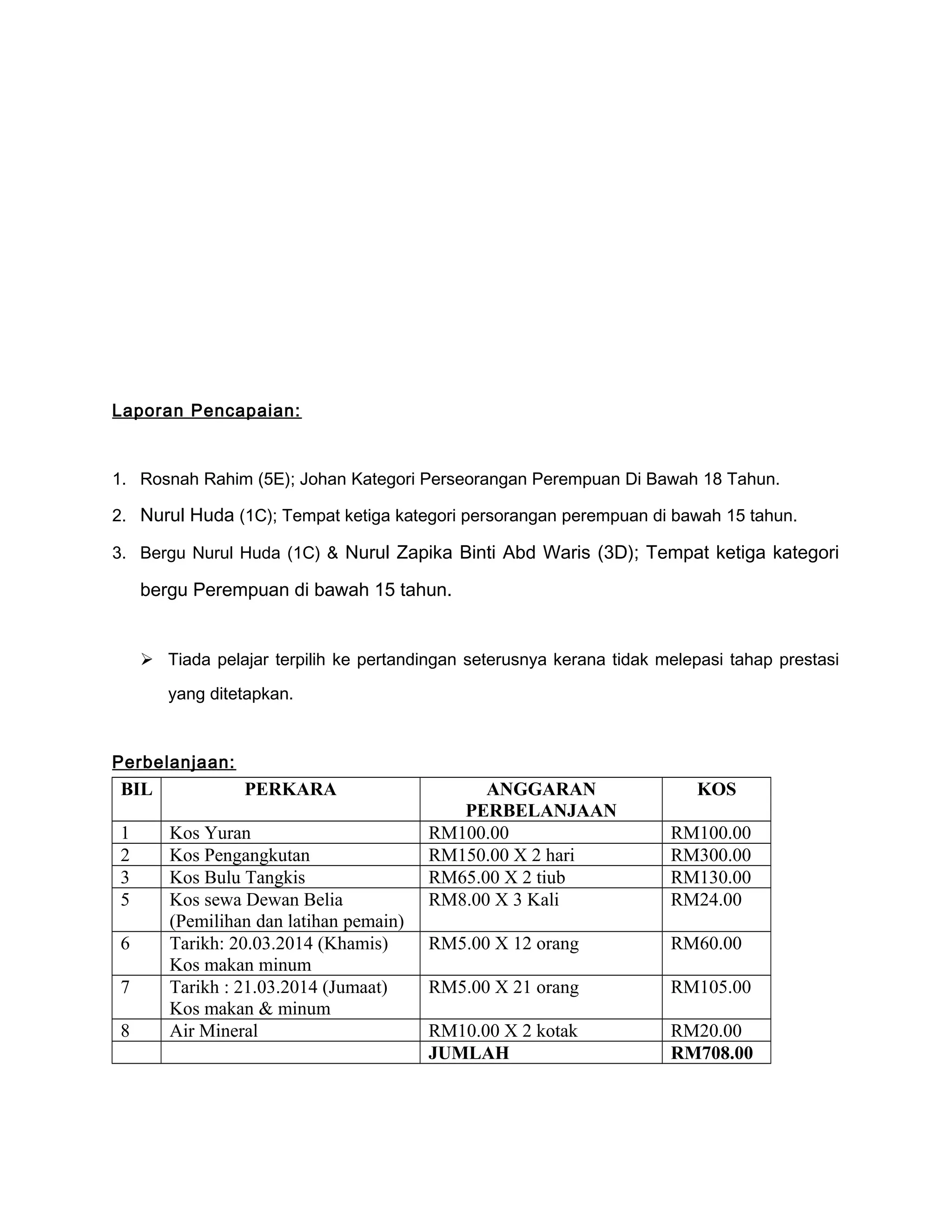 Contoh laporan kokum | DOC
