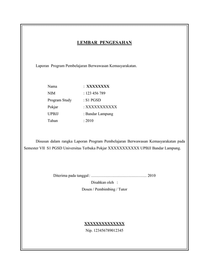 Contoh Laporan PBK UT PGSD PDGK4306 Pembelajaran Berwawasan Kemasyarakatan | PDF