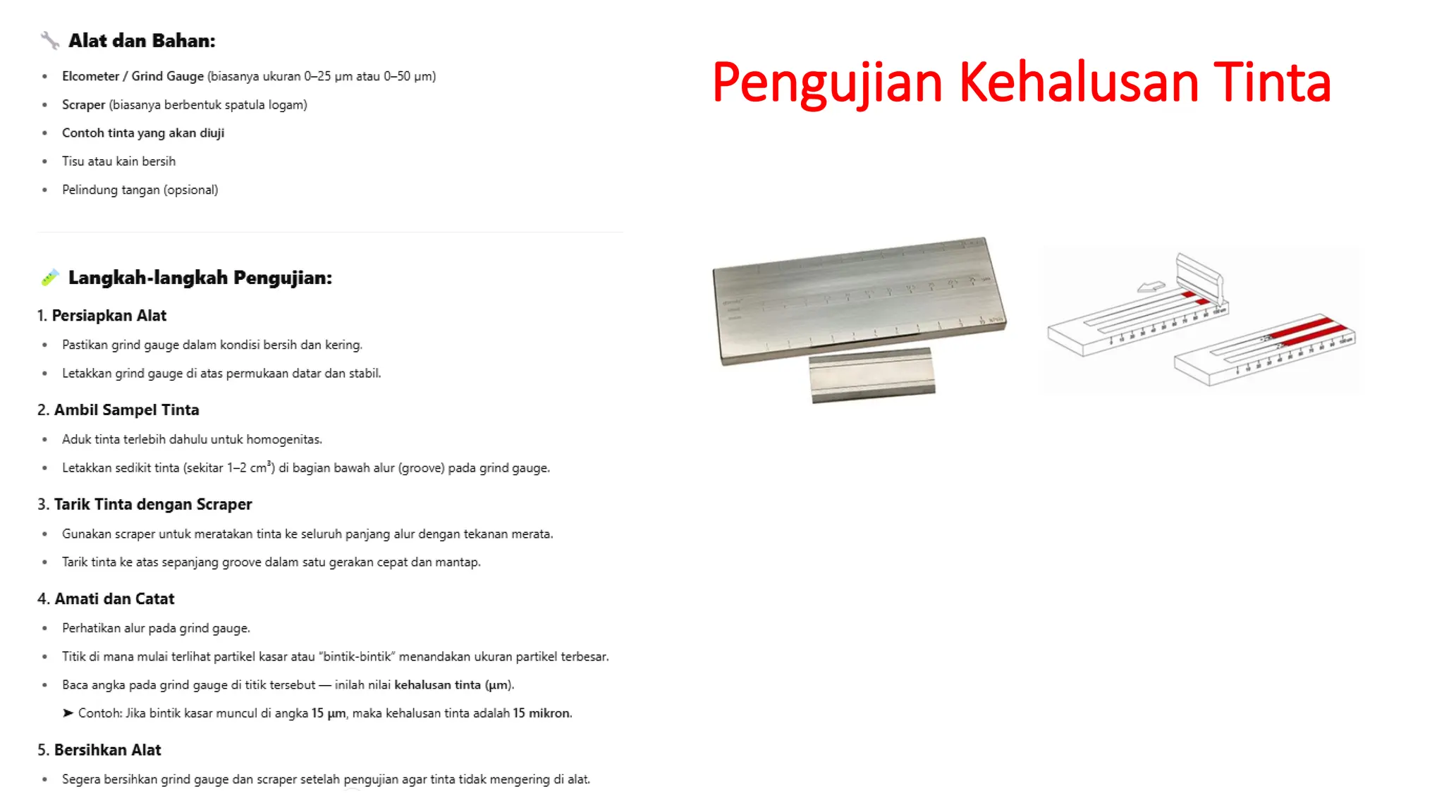 Contoh Laporan Pengujian bahan produk tinta | PPTX
