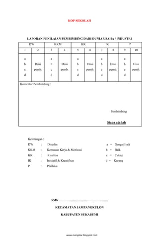 Contohlaporanpklsmk2 130126014230-phpapp02 | DOCX