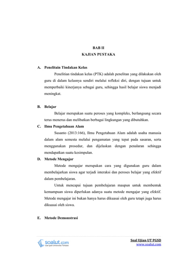 Contoh Laporan PKP UT PGSD IPA Pesawat Sederhana Jenis Pengungkit ...