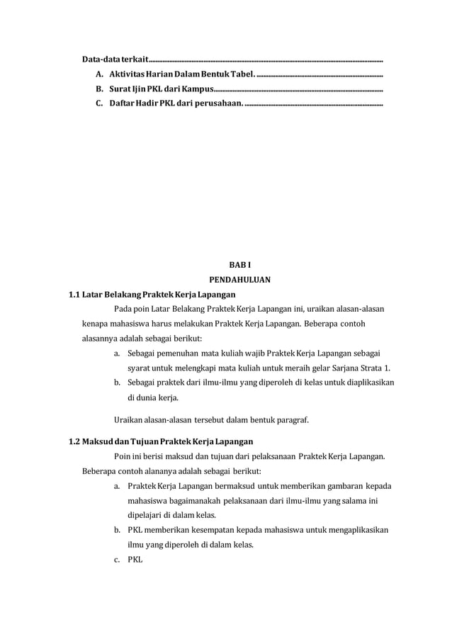Contoh laporan praktek_kerja_lapangan | PDF