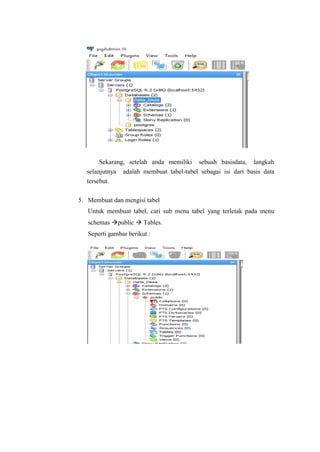 Praktikum Sistem Basis Data menggunakan PostgresSQL | PDF
