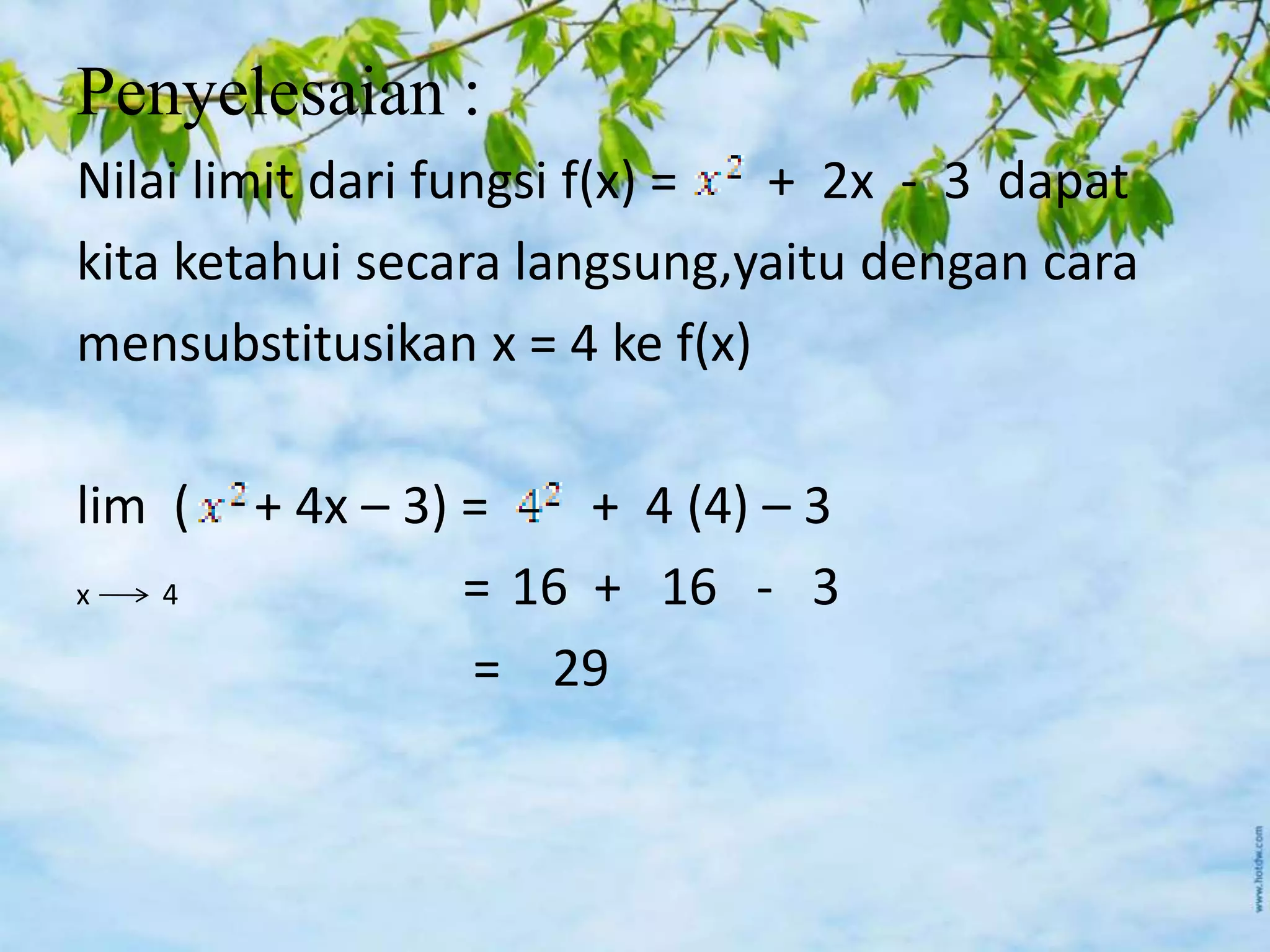 Contoh Limit Fungsi Aljabar | PPTX